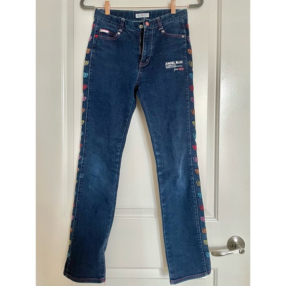 Angel Blue | Jeans | Angel Blue Embroidered Rainbow Patch Straight Leg ...